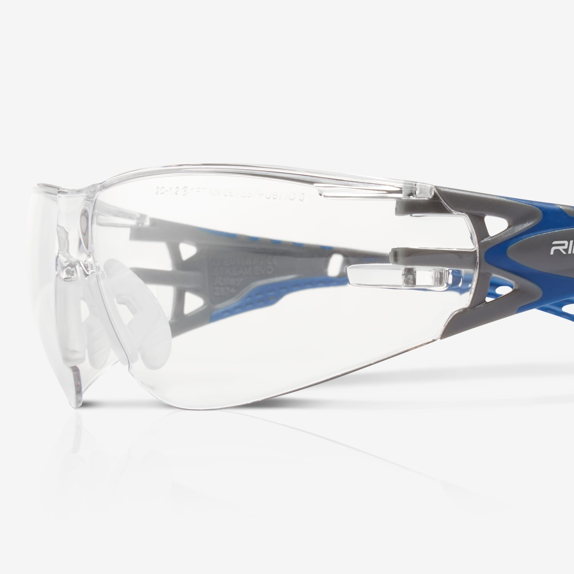 RILEY Stream Evo Anti Fog Wrap Around Safety Glasses with Clear Lens