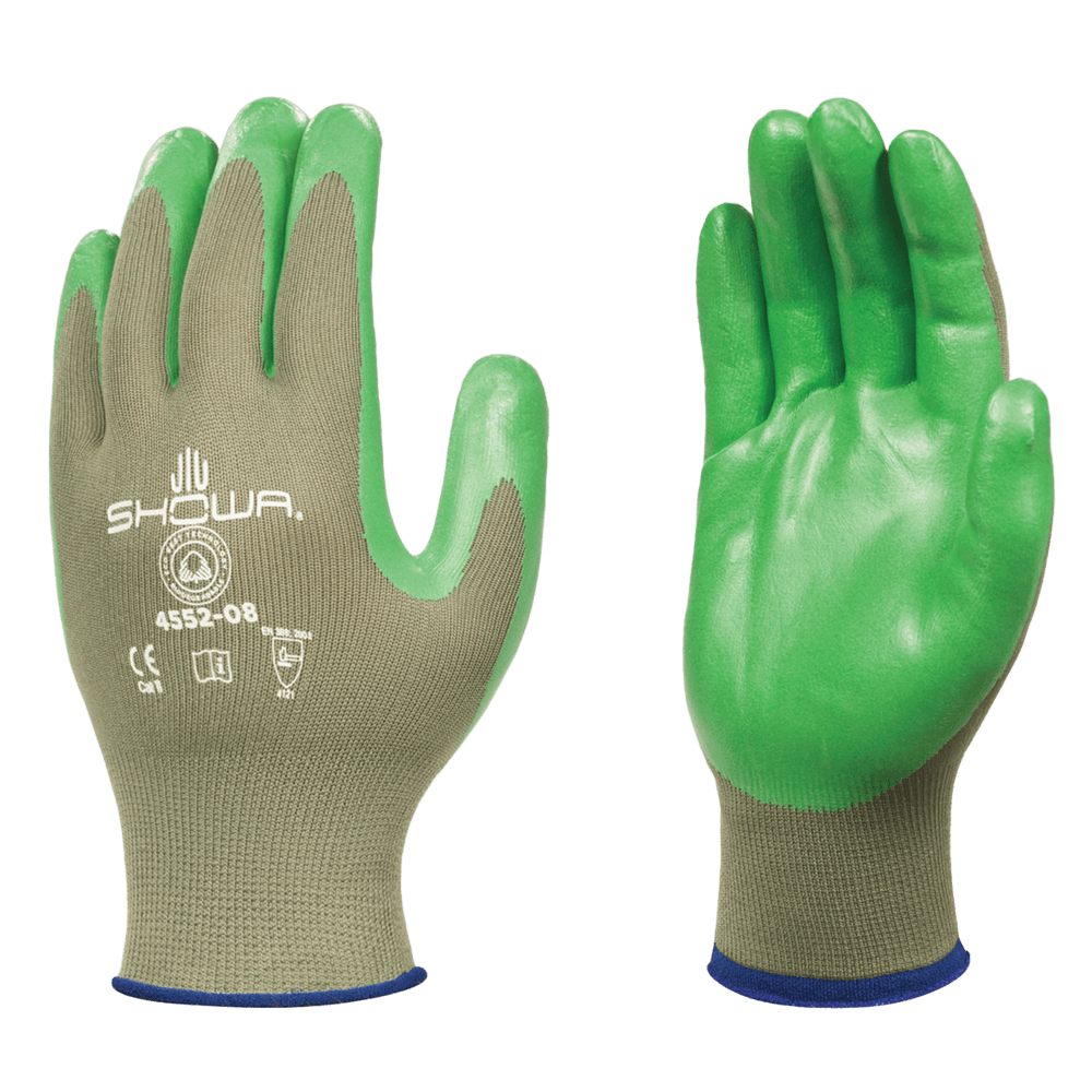SHOWA 4552 Biodegradable Multi-Purpose Gloves with Nitrile Grip