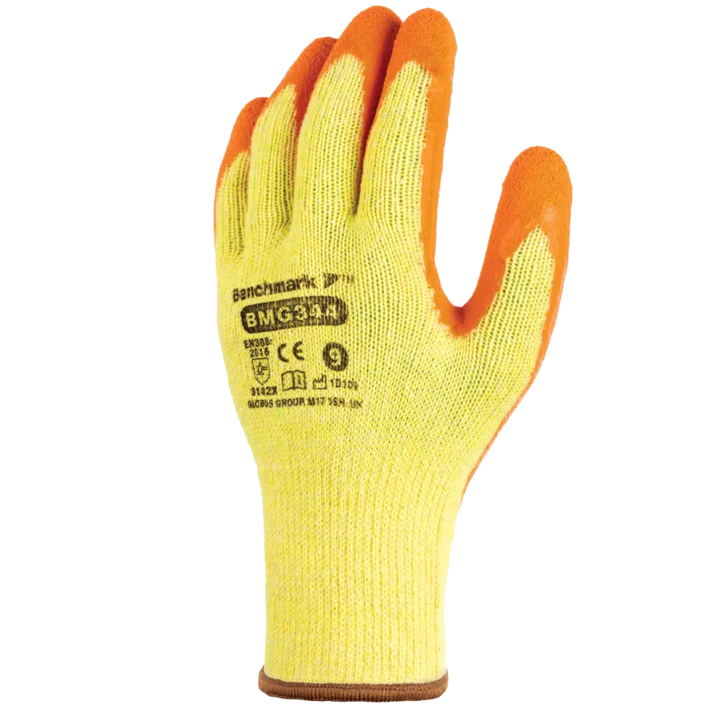 BENCHMARK BMG344 Multi Purpose Cotton Work Gloves with Rough Latex Gri