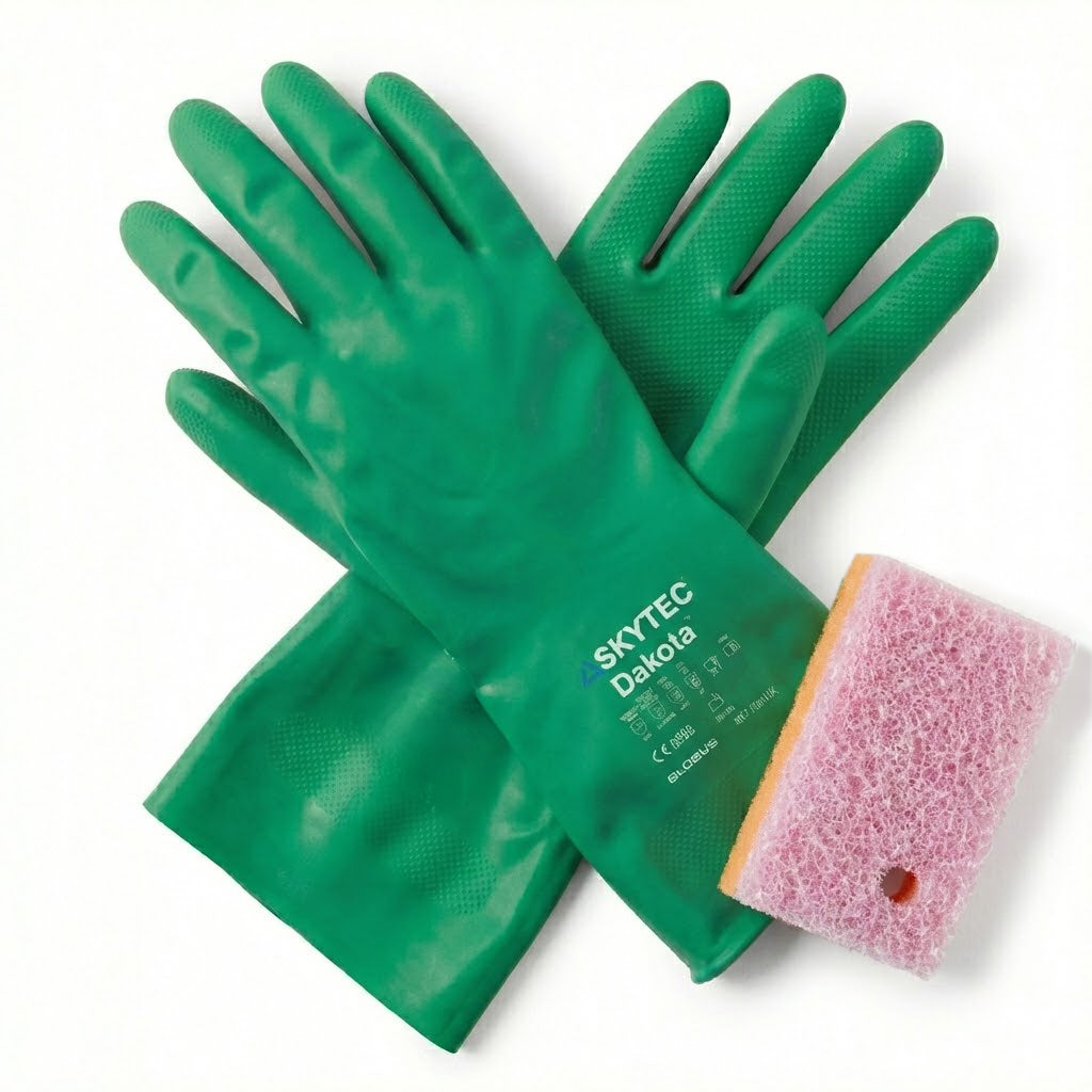 Cleaning Kit | Nitrile Washing Up Gloves & Premium Sponge | FREE When