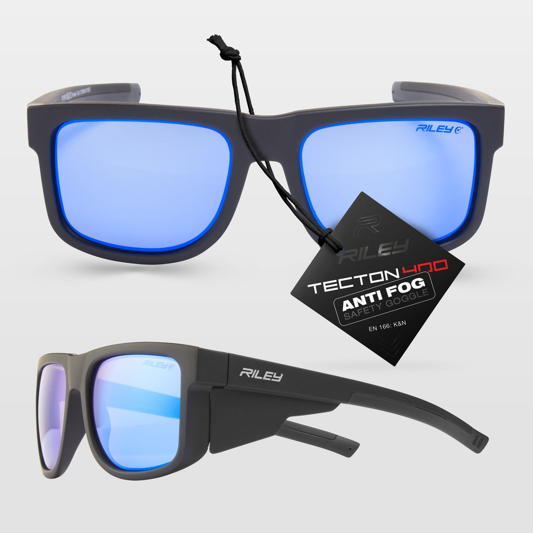 RILEY Navigator Anti-Scratch Wayfarer Safety Sunglasses with Blue ...