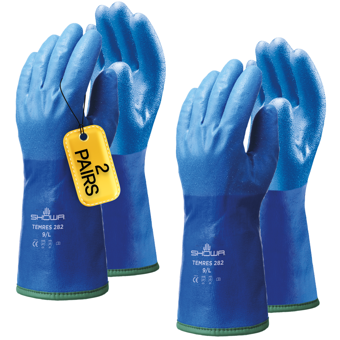 SHOWA Temres 282 Waterproof Thermal Gauntlet Work Gloves (PACK of 2 PA