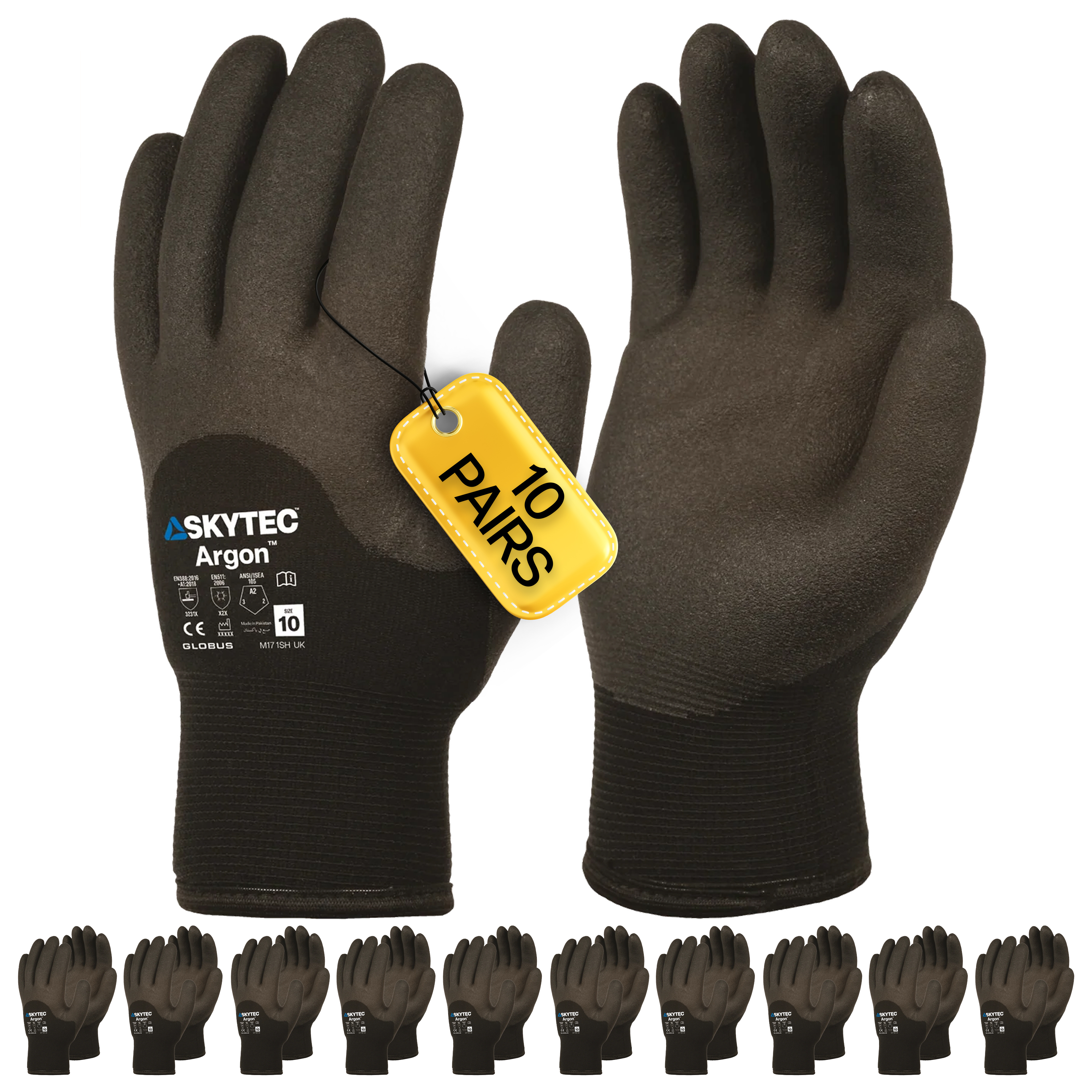 SKYTEC Argon Fleece Lined Thermal Insulated Water Repellent Work Glove