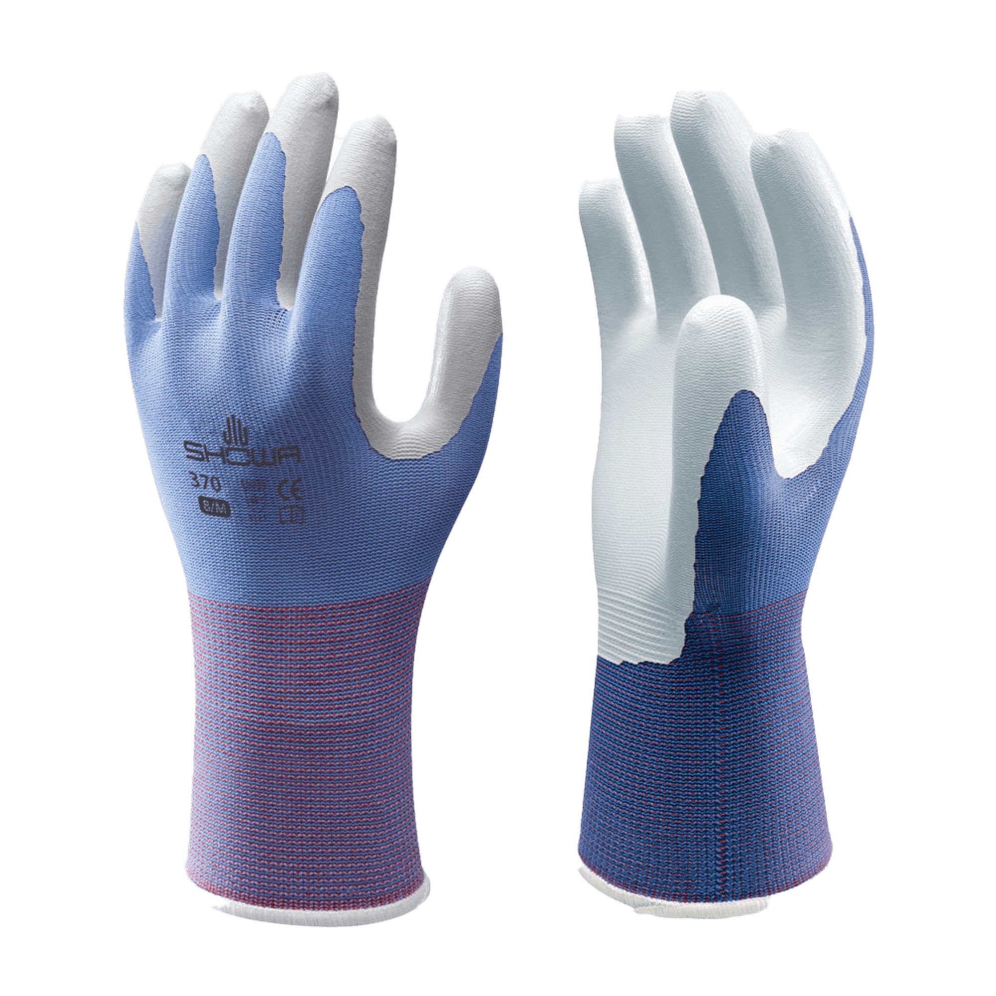 SHOWA 370 Blue Lightweight Gardening Multi Purpose Grip Safety Gloves